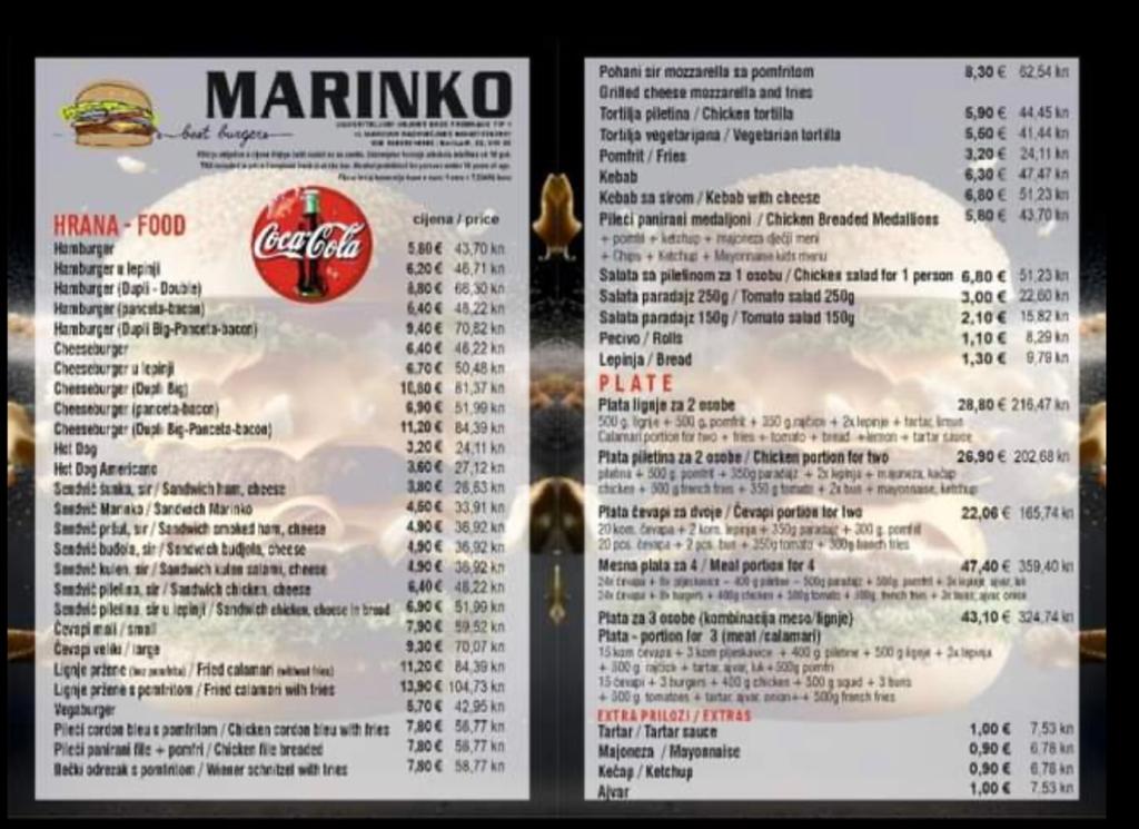 Fast food Marinko - Vir | Bistro near me | Book now