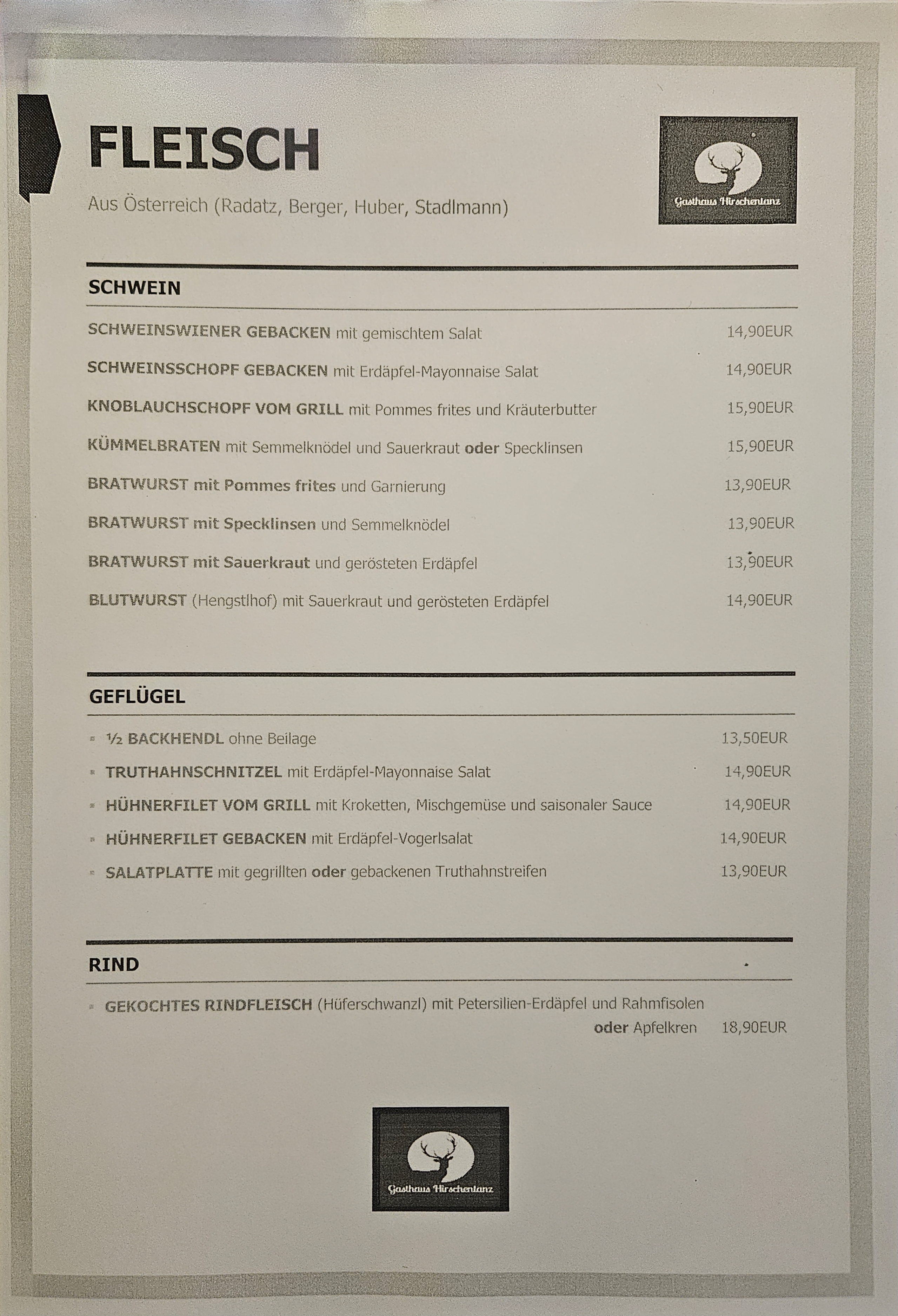 Gasthaus Hirschentanz - Breitenfurt | Österreichische Küche in meiner ...