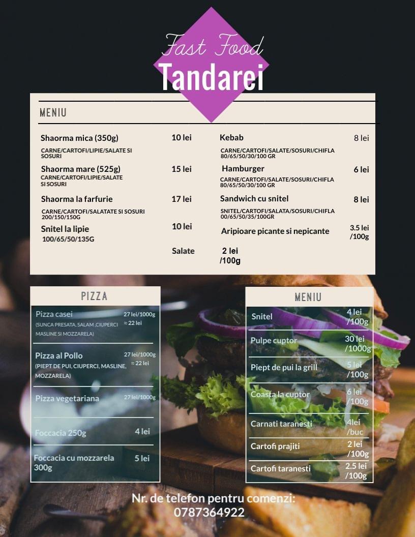 Fast Food Tandarei - Tandarei | Romanian cuisine near me | Book now