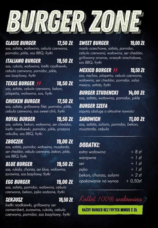 Restauracja "Burger Zone" - Bistro Sulechów | American cuisine near me